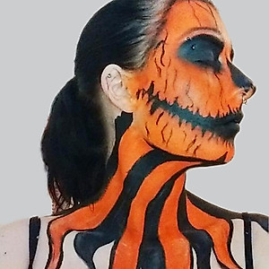 Mysense Orange Face Body Hair Paint Stick,Water Based Washable Temporary Hair Color,Non-toxic Cream Body Paint for Halloween Costume Starfire Cosplay Pumpkin Makeup,0.5oz