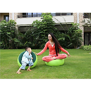 Berocia Portable Outdoor Inflatable Stool Round Air Chair Footrest Cushion for Home Office Travel Patio Garden Yoga Camping 22 inch Diameter Flocking Surface