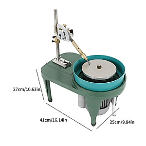 Gem Faceting Machine 180W Jade Grinding Polishing Machine 2800RPM Rock Polisher Jewel Angle Polisher with Faceted Manipulator for Jewelry Polisher with 6 Inch Polishing Disc (Green)