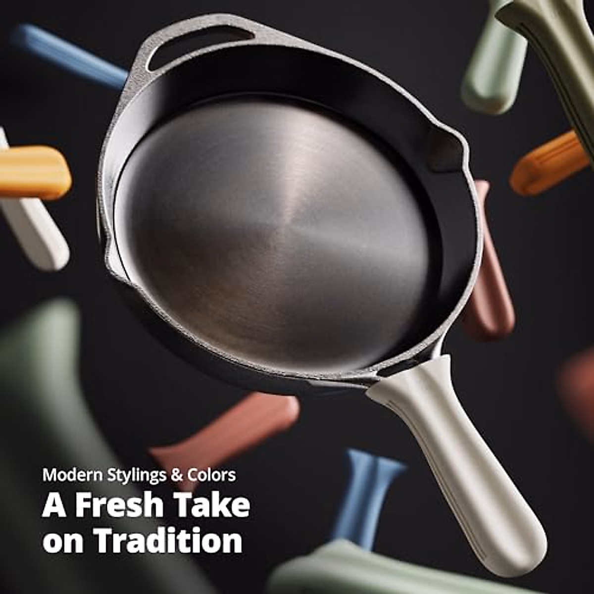 Greater Goods Silicone Handle, BPA-Free, Heat Resistant Handle for Cast Iron Skillet, Green