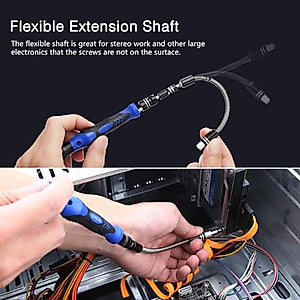 ORIA Precision Screwdriver Kit, 60 in 1 with 56 Bits Screwdriver Set, Magnetic Driver Kit with Flexible Shaft, Extension Rod for Mobile Phone, Smartphone, Game Console, Tablet, PC, Blue