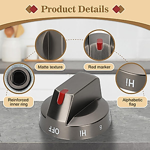 DG94-03500A/Z (4PCS) for samsung Stove Knob Replacement, DG94-03500Y DG94-03500Z for samsung Electric Stove/Oven Knobs Replacement, Compatible with NE63T8111SG/AA NE63T8311SG/AA
