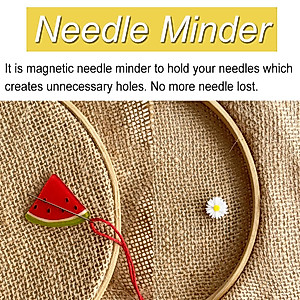 ZDDPDJ Lovely Gnome Magnetic Needle Case Sewing Storage Container and Fruit Needle Minder for Embroidery Cross Stitch Needlework Craft Accessories (Watermelon)