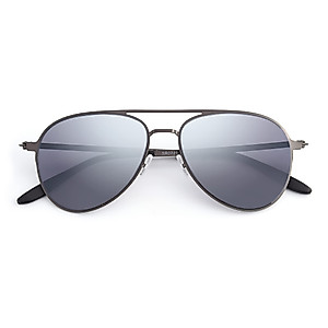 Foster Grant unisex adult Colin Super Flat Sunglasses Sunglasses, Dark Gunmetal, 55mm US