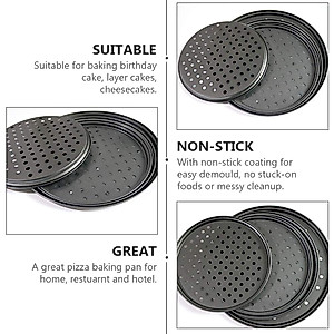 DOITOOL 1PCS Round Pizza Pan Nonstick 11 Inch Pizza Pan with Holes,Pizza Baking Pan for Oven Baking Supplies (Black,28x28x1cm)