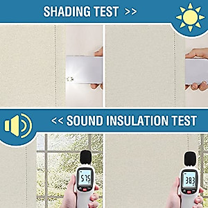 H.VERSAILTEX 100% Blackout Faux Linen Curtains for Bedroom 96 inch Full Light Blocking Drapes with Double Face Linen Back Tab Loop Pocket Textured Burlap Curtains for Living Room 2 Panels, Ivory