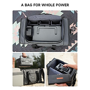 RUNHOOD Solar Generator Rallye 1200 Pro With Carrying Case Bag, 1296Wh Portable Power Station Swappable&Replaceable Batteries, 3X1200W(Peak 2400W) AC oulets for Outdoors Camping/RVs/CPAP/Home