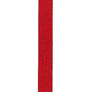 Berwick Offray 7/8" Wide Rustic Saddle Polyester Ribbon, Red, 3 Yards
