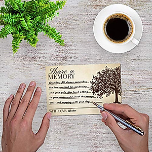 Deluxe Share A Memory Card Celebration of Life, Funeral Memorial Rememberance Service, Condolence Book, Retirement, Tree of Life Guestbook Alternative Pack of 40 4 x 6" Cards