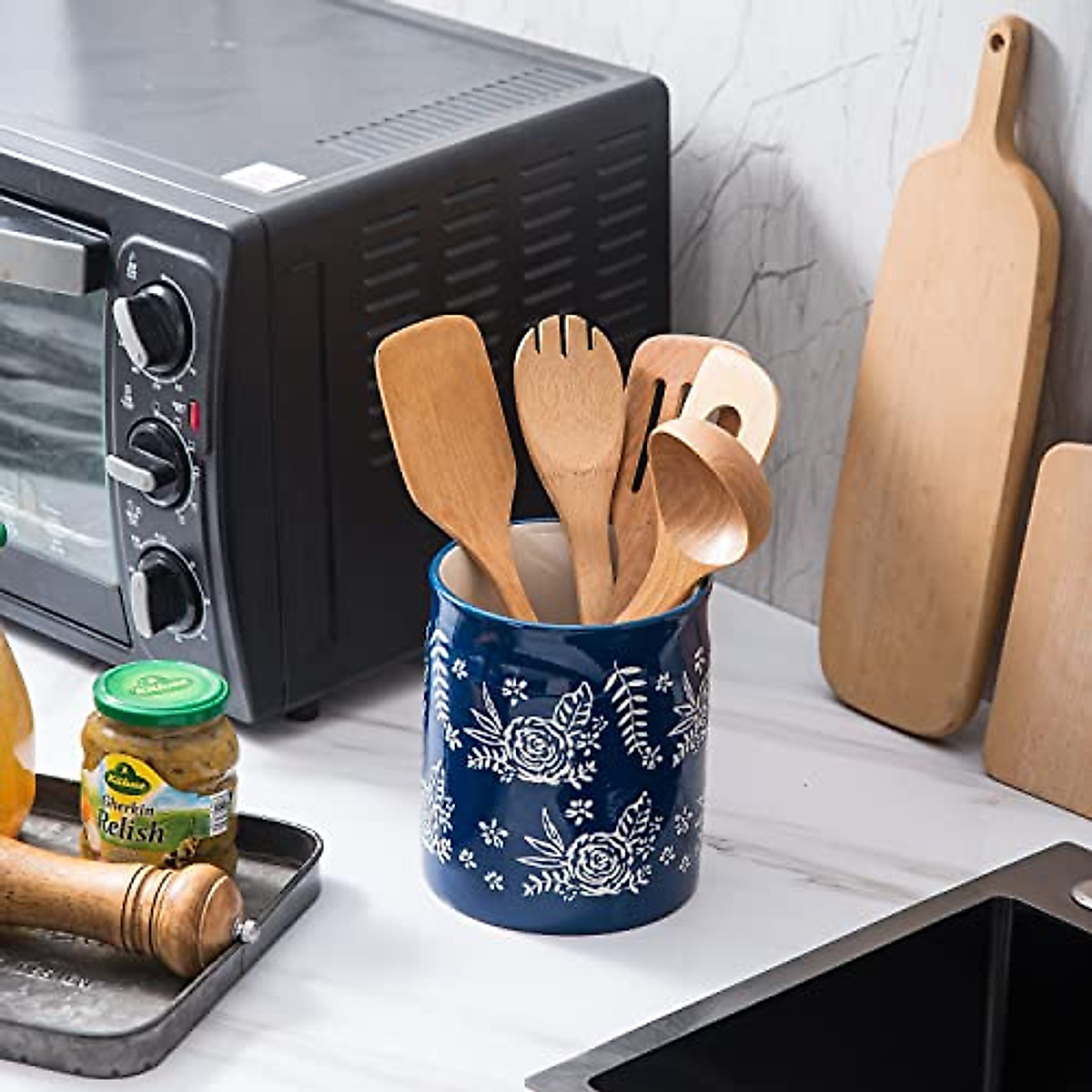Wisenvoy Utensil Holder Kitchen Utensil Holder Utensil Holders for Kitchen Counter Utensil Caddy Utensil Crock Cooking Utensil Holder