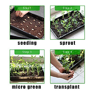 RooTrimmer Plant Growing Nursery, Standard 1020 Trays Plastic Sturdy Farmer Self Seedling Tray for Microgreens Indoor Nursery Pots Transplantation (5-Pack, 21.6"×11.2", 2.52" Deep, no Holes)