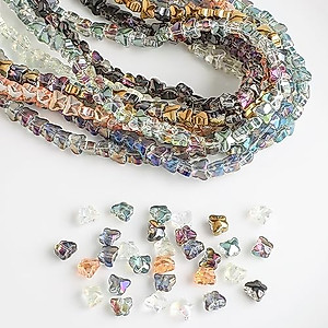 Rired 27 Butterfly Beads Charms for Jewelry Making, 200pcs 8mm(0.32") Small Glass Beads for Crafts, Colorful Cute Spacer Pony Beads for Bracelet Charms, Necklace, Earring, Head Jewelry…