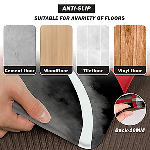 Kitchen Mats for Floor red Kitchen Rugs Modern Abstract Circle Anti Fatigue Kitchen Mats Waterproof Floor Mats Cushioned Non-Skid Standing Mats for Laundry, Office, Set of 2,17.3 x 28+17.3 x 47 Inch