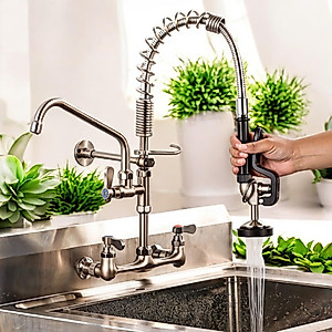 Handle Stem Assembly Fits for T&S Brass Faucets Replace 002712-40, Red Hot Side Spindle Assembly Valve Replacement Part Eterna Full-Turn Faucet with Check Valve Lead-Free 2712-40