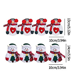 KUYYFDS Tableware Holders Set Snowman Silverware Bags Forks Covers Christmas Party Table Decoration 8 Pcs Spork