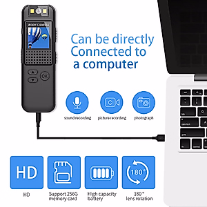 Body Camera, Police Body Cam Video HD 1080P, 256G Max Memory, Upgrade Rotate Wearable Clip for Law Enforcement,Security,Guard,Home,Outdoor,Travel,Camping,Cycling, Built-in 64G Card with Night Vision