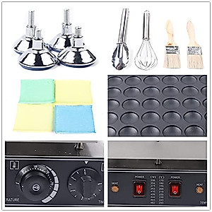 Electric Commercial Waffle Maker Machine 50pcs Nonstick Waffle Iron 1700W Mini Dutch Pancakes Waffle Maker Baker for Restaurant Bakeries Snack Family, Timer and Temperature Control (50 Grids, 1700W 110V)