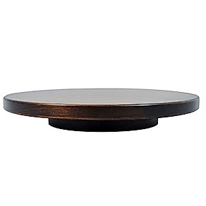 Wooden Lazy Susan Turntable – Spinning, Solid Wood Lazy Susan Organizer – Lazy Susan Turntable for Table Top/Counter Top – 360 Rotating Swivel (12”, Brown Maple Wood, Asbury Stain)