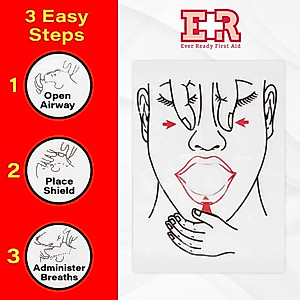 Ever Ready First Aid CPR Face Shield fits Adults, Children and Infants - 30 Pack