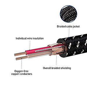 Cable Matters Premium Braided Balanced 1/4 Inch TRS Cable 25 ft (1/4 to 1/4 Cable)