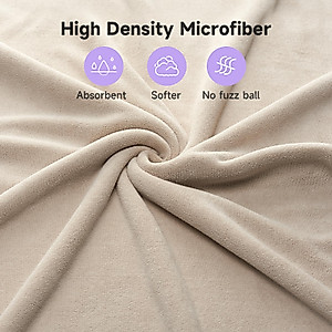 Umisleep 100% Microfiber Hair Towel, 41" x 22" Super Absorbent Hair Care Towel, Ultra Soft Hair Towel Wrap with Elastic Loop, Large Curly Hair Towel for Women Long, Thick Hair, Camel