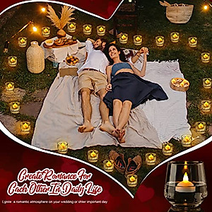 72 Pieces Led Flameless Floating Candles Waterproof Floating Flickering Tealight Candles Battery Operated Votive Tealights for Wedding Centerpiece Christmas Valentine's Day Party Decor (Warm White)