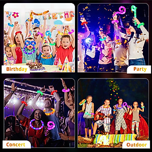 Glow Sticks - 16Pcs Light Up Pop Tubes Party Favors for Kids 4-8-12, 224 LED Glow in the Dark Party Supplies 2024 Graduation Glow Party, Glow Sticks Bulk for Kids Toys Prizes Carnival 4th of July