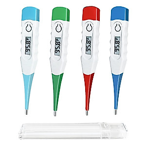 BESTWYA Oral Thermometer, Digital Thermometer for Oral, Rectal or Under Arm Use (A, Pack of 4)