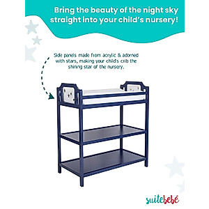 Suite Bebe Celeste Changing Table Safety Rail Included, Navy Blue