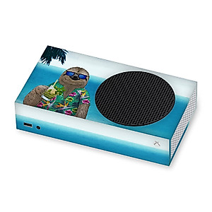 Head Case Designs Officially Licensed Barruf Sloth in Summer Art Mix Matte Vinyl Sticker Gaming Skin Case Cover Compatible with Xbox Series S Console