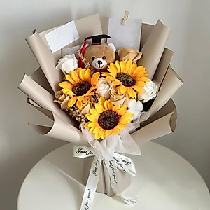 BBJ WRAPS Brown Flower Wrapping Paper, Waterproof Floral Bouquet Wrapping Paper Gift Packaging Florist Wraps, 20 Sheets 23.6x23.6 Inch (Coffee)