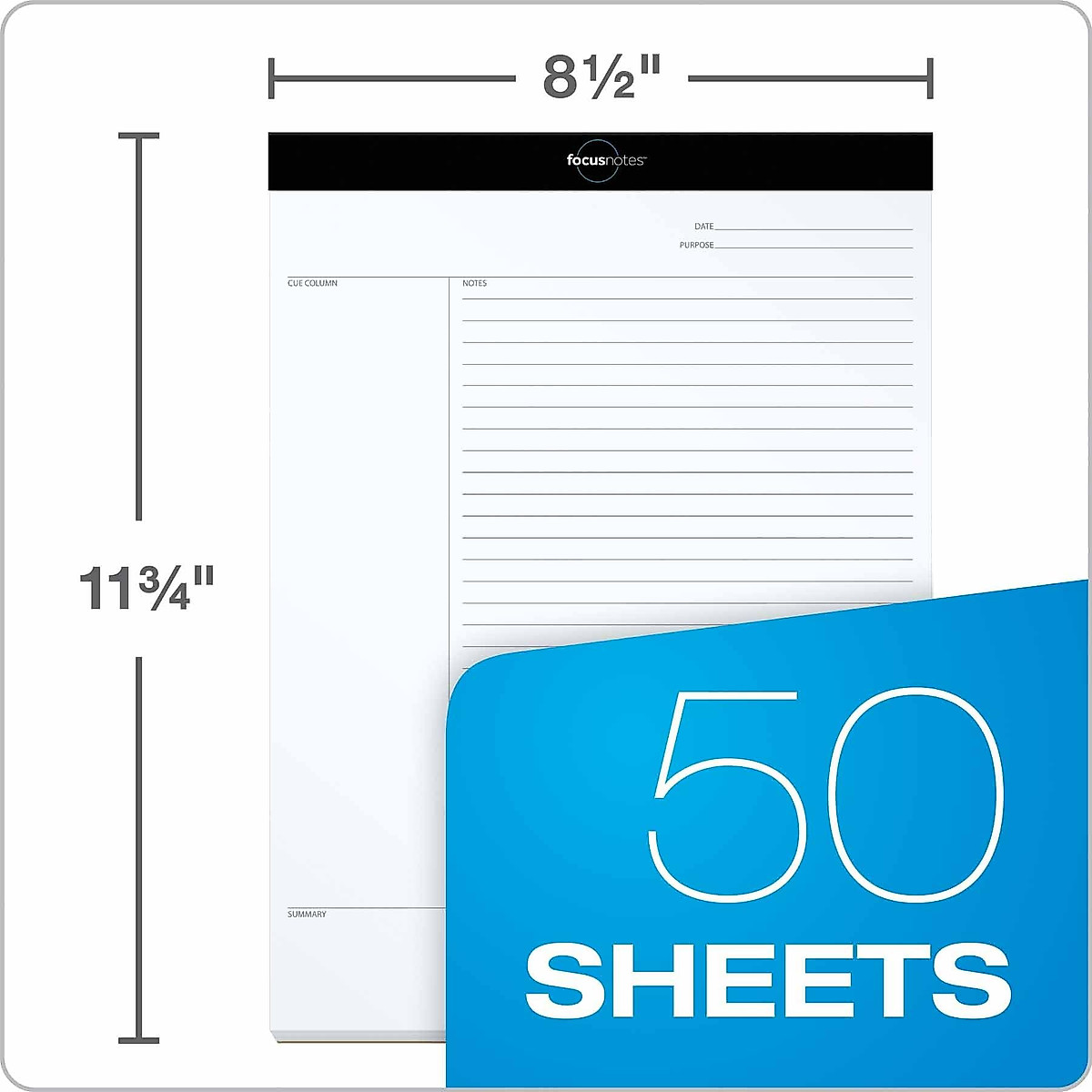 Oxford FocusNotes Writing Pad, 8-1/2" x 11-3/4", 50 Sheets (77103)