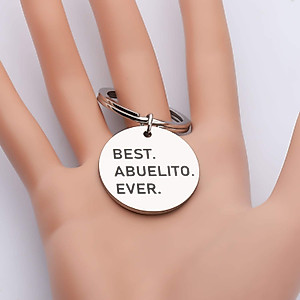 CENWA Abuelito Gift Best Abuelito Ever Keychain Grandfather Gift Hispanic Father's Day Gift Abuelo Gifts Abuelito Gifts (Best Abuelito Ever Keychain)