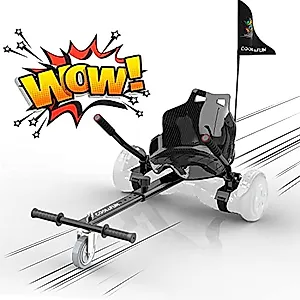 COOL&FUN Hoverboard Seat Attachment Go Kart Adjustable Frame Length Accessory for 6.5''8''10',Hoverboard Accessories for self Balancing Scooter