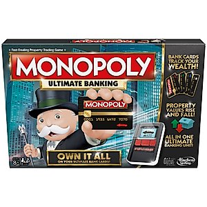 Hasbro Gaming Monopoly Ultimate Banking Edition Board Game for Families and Kids Ages 8 and Up, Electronic Banking Unit (Amazon Exclusive)