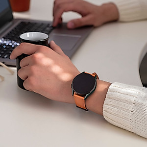 Meliya 22mm Genuine Leather Band for Huawei Watch GT3 Pro/GT2 Pro/GT3 Pro 46mm/GT2e 46mm/GT2 46mm/GT3/GT3 46mm/GT/Watch 2 Classic, Replacement Leather Strap Bracelet for Huawei Watch 3 (Orange)