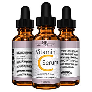 DOUBLE SIZED (2 oz) PURE VITAMIN C SERUM FOR FACE With Hyaluronic Acid - Anti Wrinkle, Anti Aging, Dark Circles, Age Spots, Vitamin C, Pore Cleanser, Acne Scars, Organic Vegan Ingredients