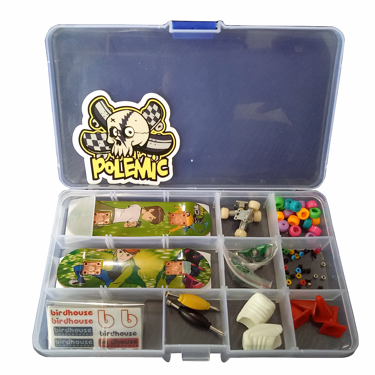 Fanci ABS Finger Skateboard Set Double Rocker DIY Mini Finger Boarding Toy with Storage Box