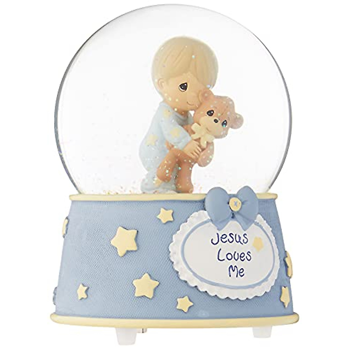 Precious Moments, Jesus Loves Me, Resin/Glass Snow Globe, Boy, Musical, 132103,Multicolor