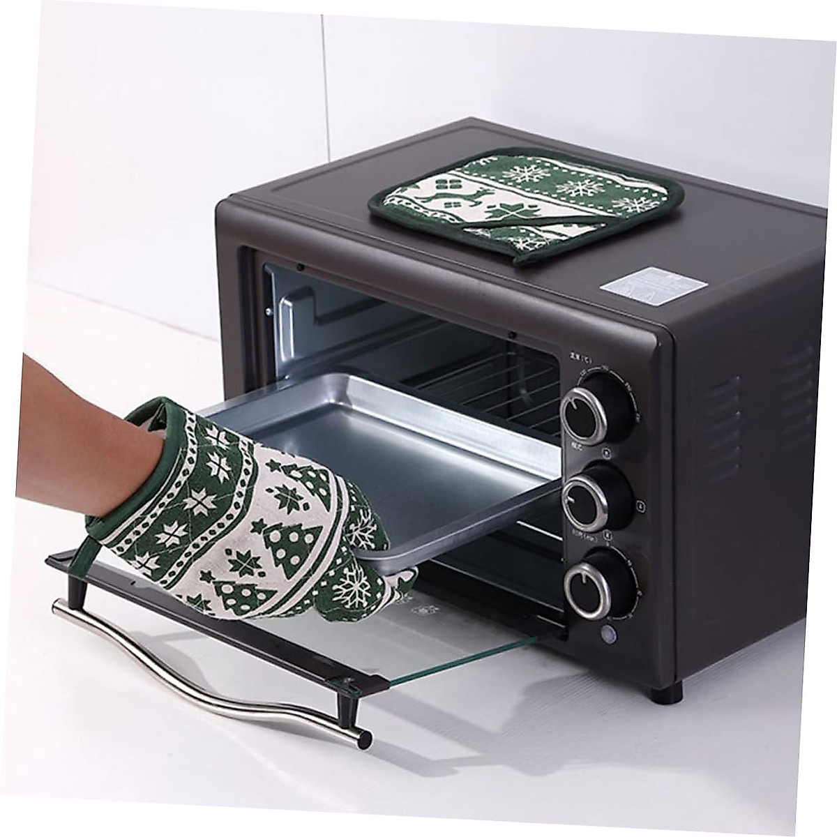 BESTOYARD 6 Sets Gloves Set Microwave Mitts Oven Mitts Grill Roasting Mitten Frying Mitten Microwave Glove Cooking Mitten Christmas Oven Mitts Cake Cloth Kitchen Supplies