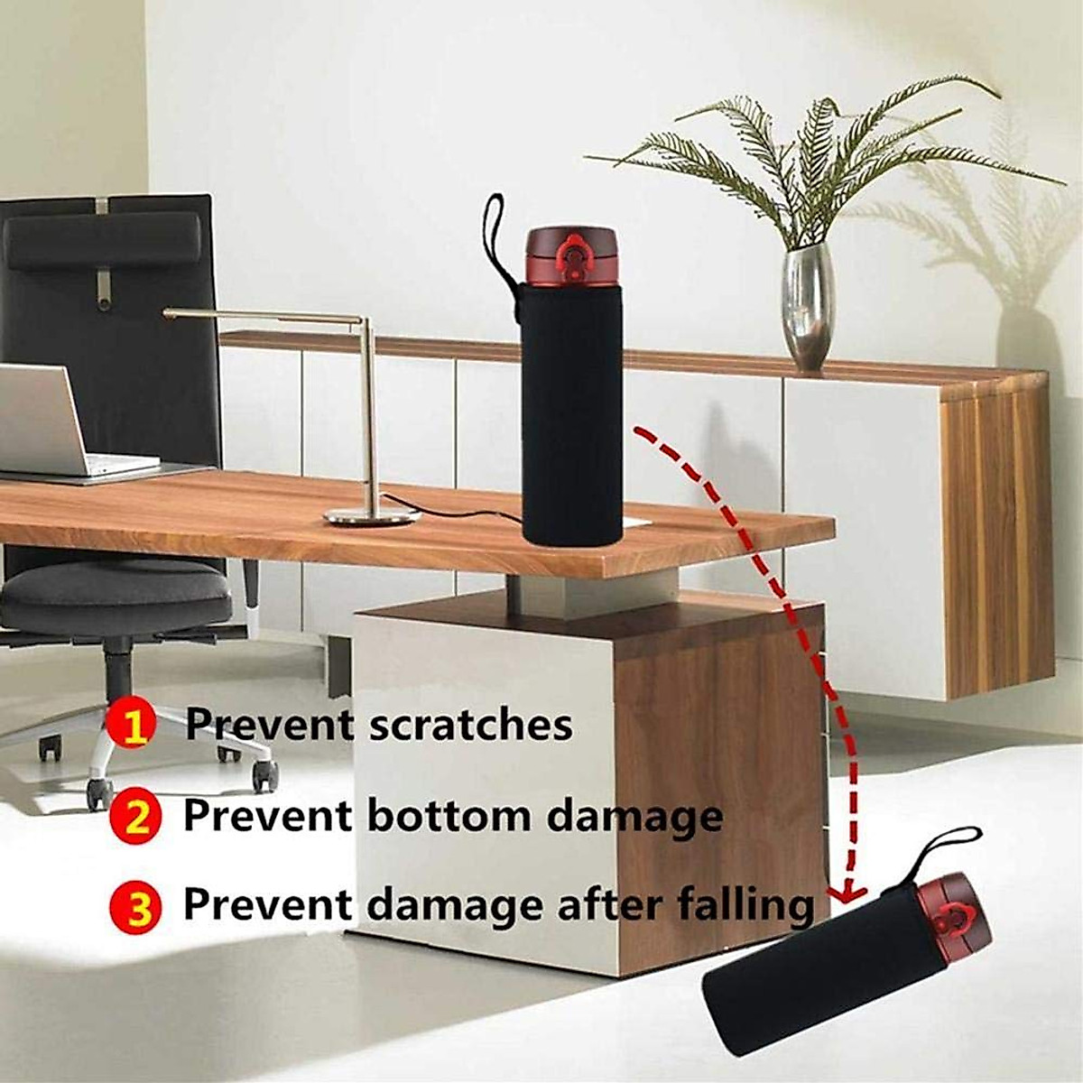 candygirlft Water Bottle Carrier Bag 25oz, Water Bottle Holder, Water Bottle Sleeve, Neoprene Portable Insulated Water Bottle Sling Holder Bag 750ml for Men Women Hiking,Black (25 oz-1pack)