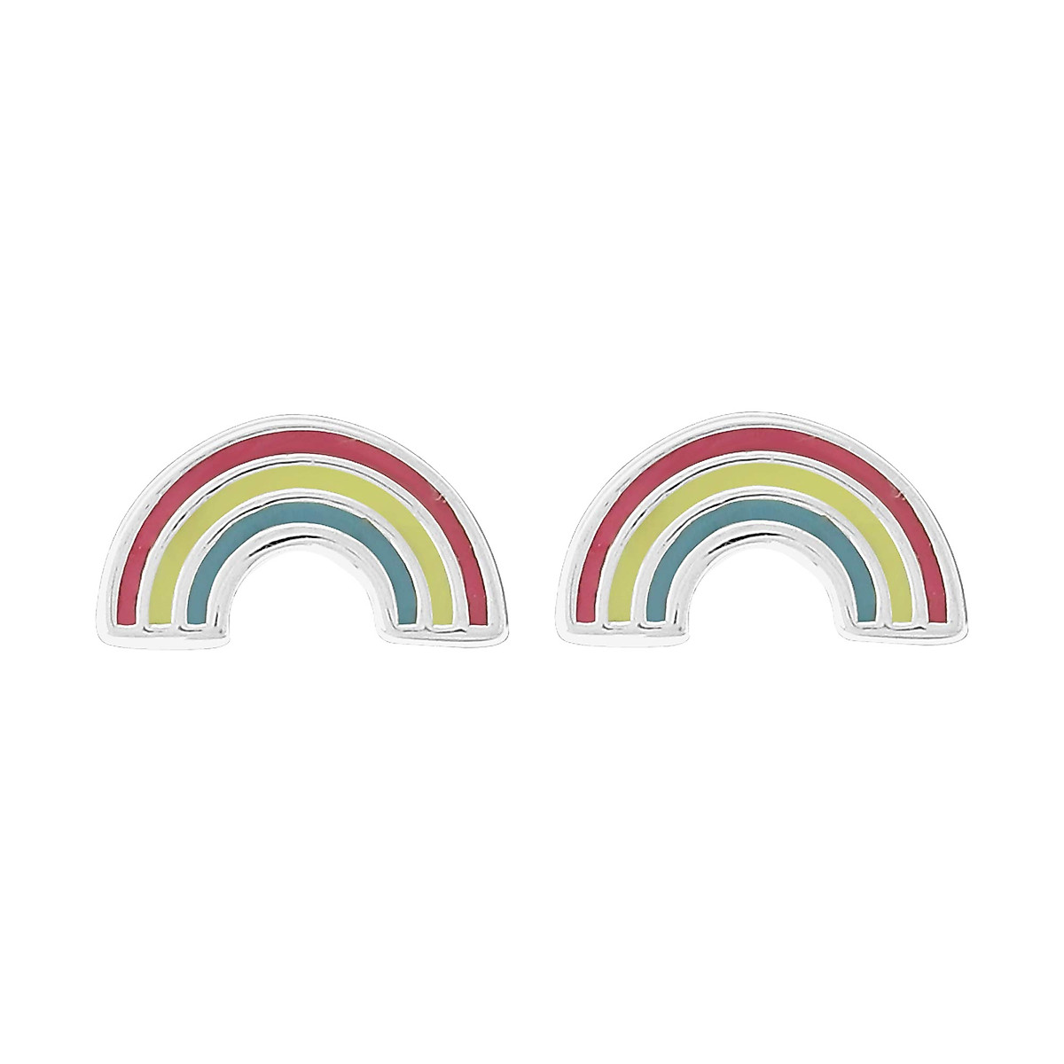 Boma Jewelry Sterling Silver Resin Rainbow Stud Earrings