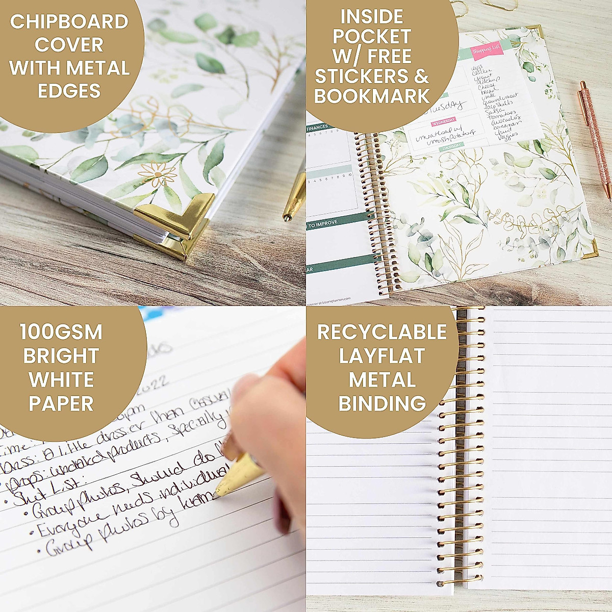 HARDCOVER bloom daily planners 2024 (8.5" x 11") Calendar Year Day Planner (January 2024 - December 2024) - Passion/Goal Organizer - Monthly & Weekly Inspirational Agenda Book - Eucalyptus