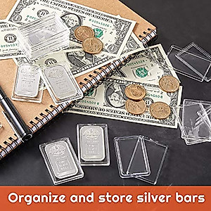 Silver Bar Case 1 oz Silver Bar Holder Clear Acrylic Storage Container Fit Silver Bar Box for 1 oz Silver Bar 1 Troy Ounce Bar (30 Pieces)