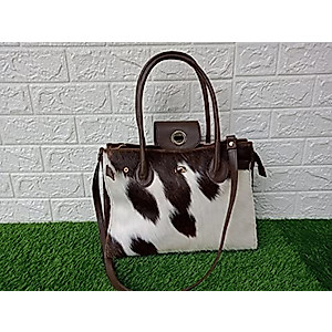 Cowhide Tote Bag | Cowhide Leather Tote Women Hair On Shoulder Bag Satchel Strap Handle Bag