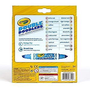 Crayola Dual-Tip Washable Markers, Broad Line & Chisel Tip, 10 Count