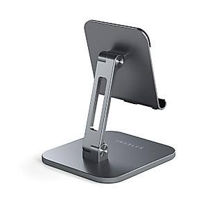Satechi Aluminum Desktop Stand - Adjustable Tablet Mount with Protective Grips - Compatible with All iPad and Tablet Models, iPad Pro M2/ M1, iPad Air M1, iPad Mini, iPhone 16/15/14/13/12 and More