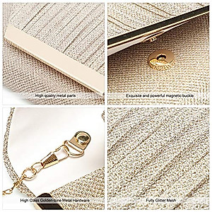 clutches for women evening bag purses and handbags evening clutch purs Silver clutch purses for women(Champagne)