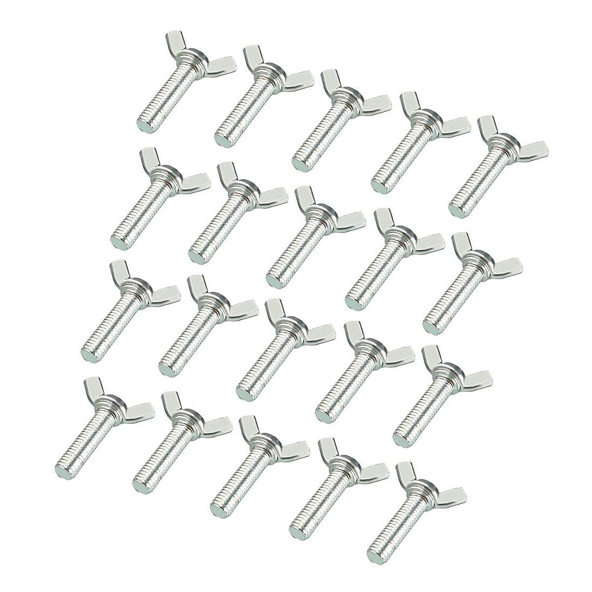 uxcell Wingbolt Butterfly Wing Thumb Hand Screws Bolts M8x30mm 1.25mm Pitch Carbon Steel 20pcs