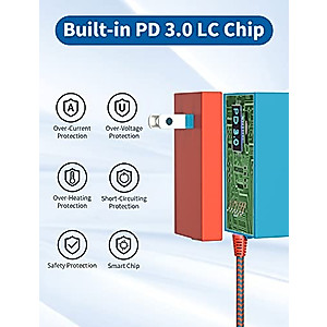 Switch Charger AC Adapter Power Cord Portable Power Supply Accessories for Nintendo Switch: Switch Lite Switch OLED Fast Charger Support Nintendo Switch TV Dock Mode AC 15V 2.6A